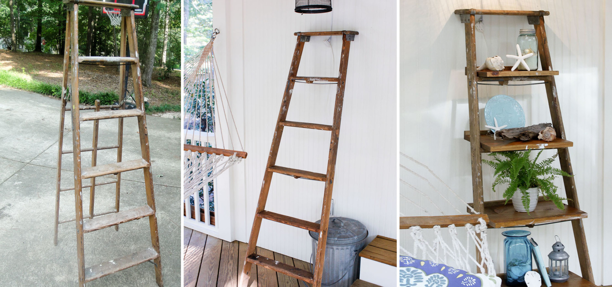 DIY Ladder Display Shelves - Pretty Handy Girl