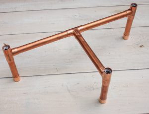 Half Round Copper & Wood Side Table - Pretty Handy Girl
