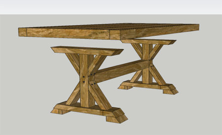 How to Build a Chunky X Farmhouse Table - Pretty Handy Girl