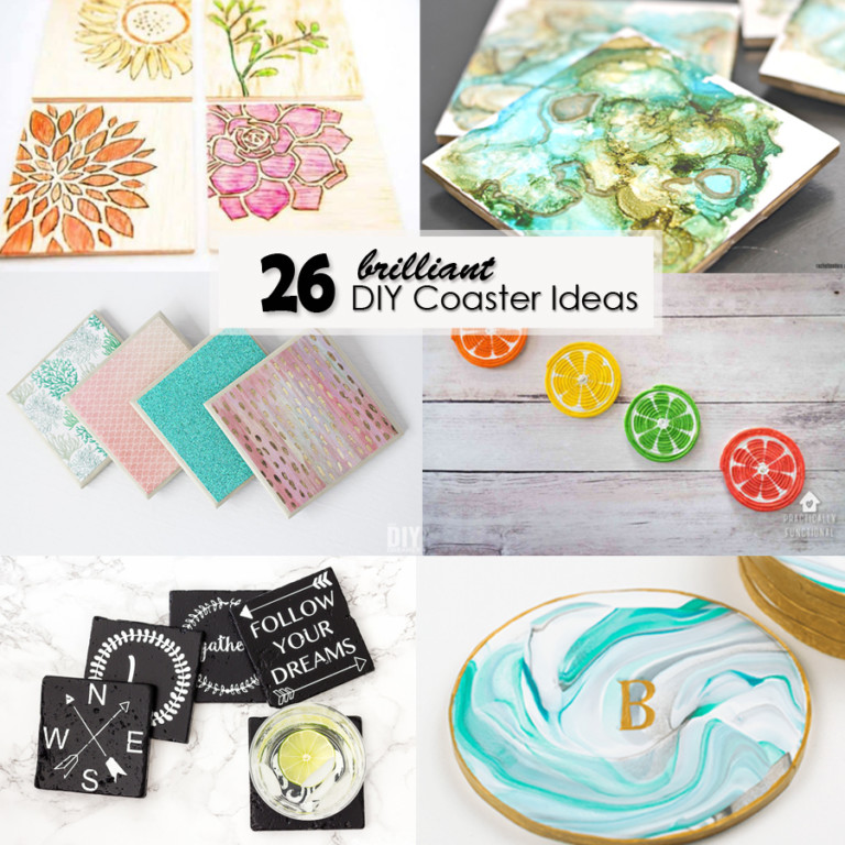 26 Brilliant DIY Coaster Ideas - Pretty Handy Girl
